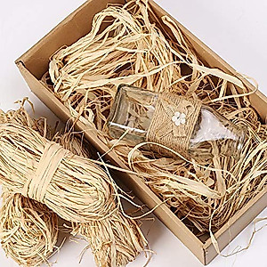 300 g Natural Raffia Paper Ribbon for Florist Bouquets Decoration Crafts ,Christmas Raffia Gift Wrap Ribbon,Halloween Total 6 x 50g