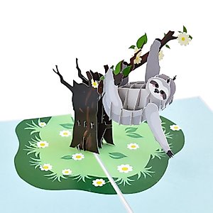 Sloth 3D Pop Up Card, Birthday Card, Lazy Day Card, Animal Lover Card, Retirement Card, Kids Party Card