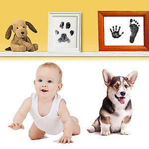 Ink Pad for Baby Footprint, Baby Handprint, Paw Print Pad, Create Impressive Keepsake Stamp, Non-Toxic Ink pad, Perfect Baby Shower Registry Gift for Boys and Girls (Black)