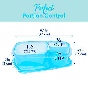 EasyLunchboxes® - Original Stackable Lunch Boxes - Reusable 3-Compartment Food Containers for Kids and Adults - Bento Lunch Box for Meal Prep, School, & Work - BPA Free, Set of 10 (Jewel Brights)