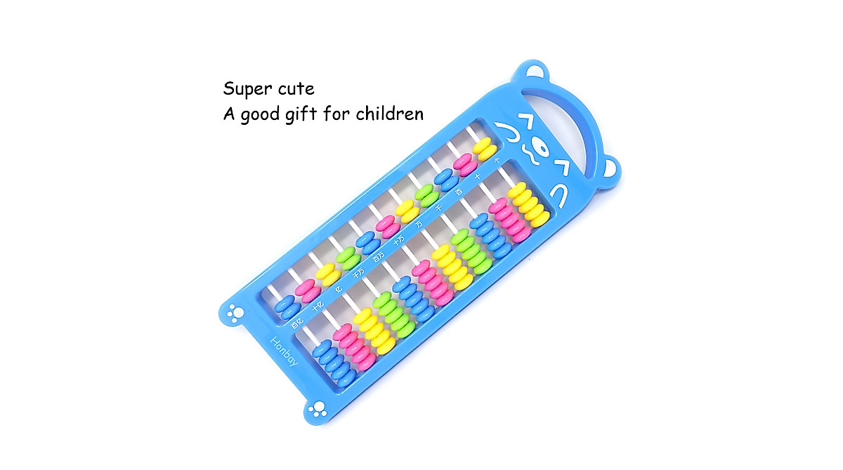 Honbay Cartoon Bear 11-Digit Plastic Abacus - Fun Math Tool for Kids