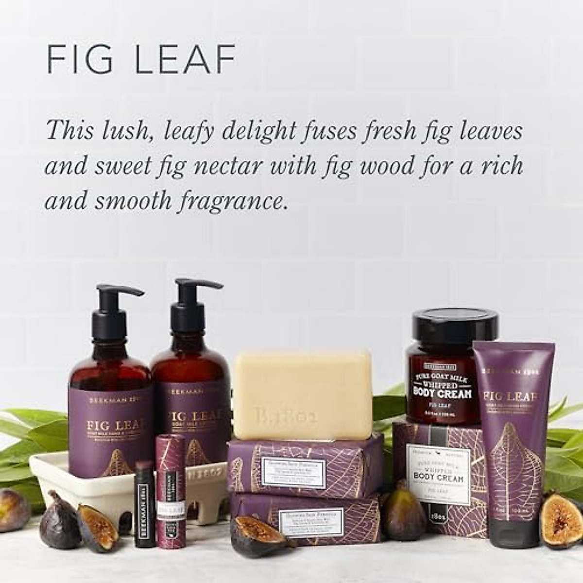 Beekman 1802 Goat Milk Body Lotion, Fig Leaf - Scented - 12.5 oz - Hydrating & Deeply Moisturizing - With Shea Butter & Jojoba Seed Oil - Good for Sensitive Skin - Cruelty Free