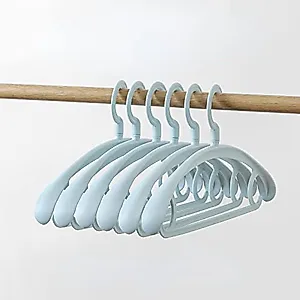 Plastic Clothes Hanger Household Traceless Clothes Hanger Anti Slip Clothes Support Adult Clothes Rack Storage Clothes Rack Blue
