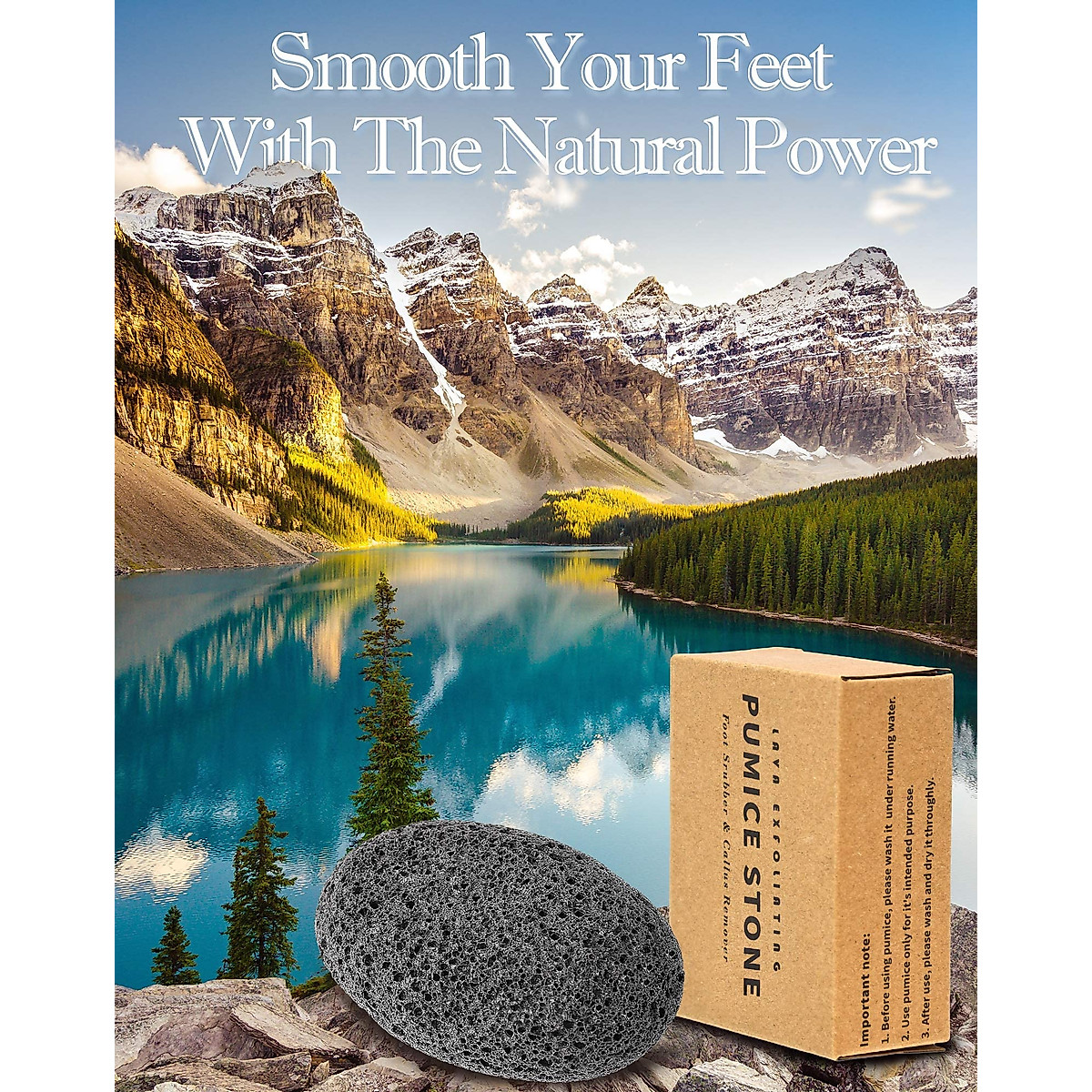 Maryton Natural Pumice Stone for Feet - Lava Foot Exfoliator Scrubber Pedicure Tools, Dead Skin Corn Callus Remover for Feet and Hands, 2 Count
