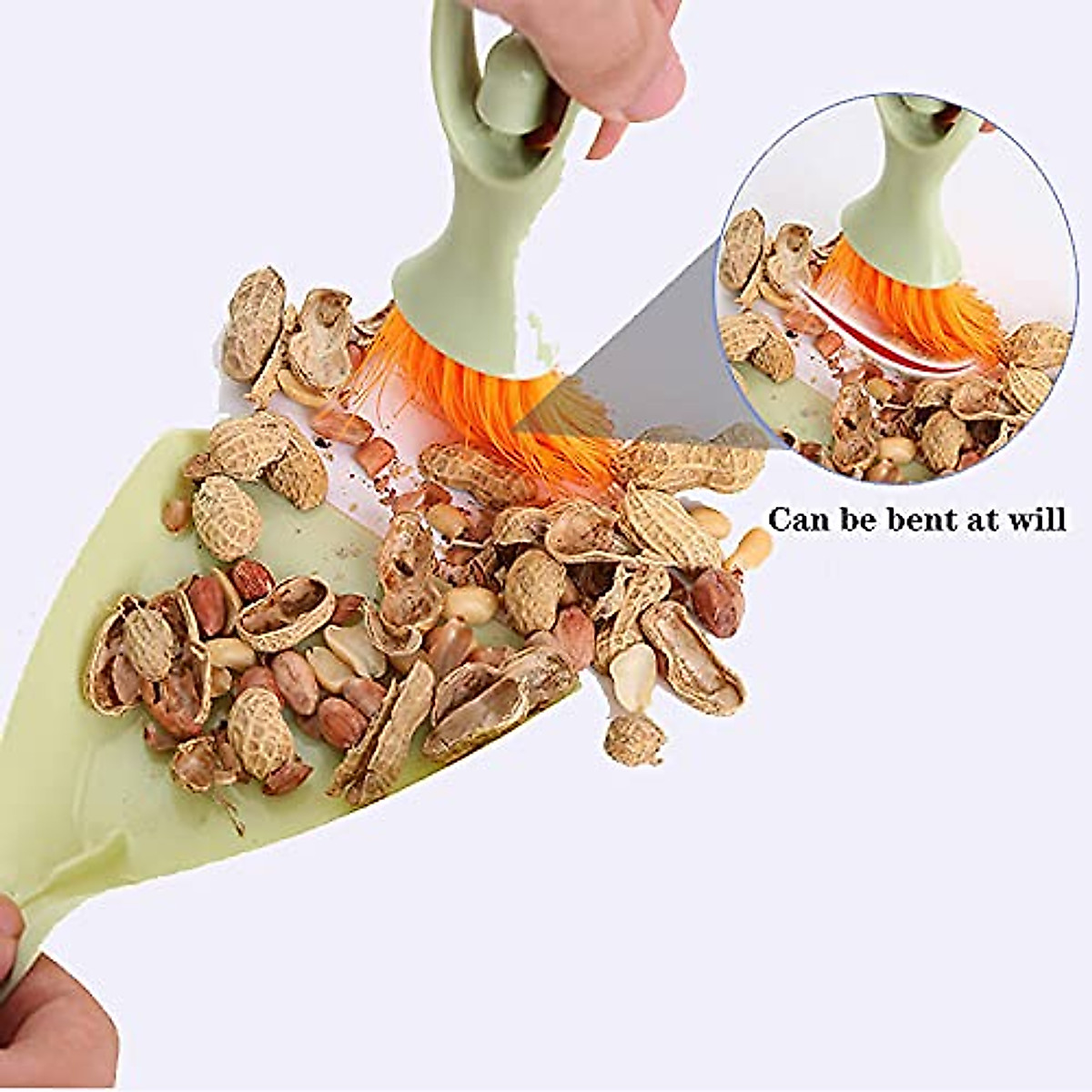 AHAVINTAGE.COM Mini Dustpan and Brush Set Cleaning Tool,Broom and Dustpan Set The Best Mini Hand Broom,Desk,Countertop,Key Board,Cat,Dog and Other Pets,Dustpan Green