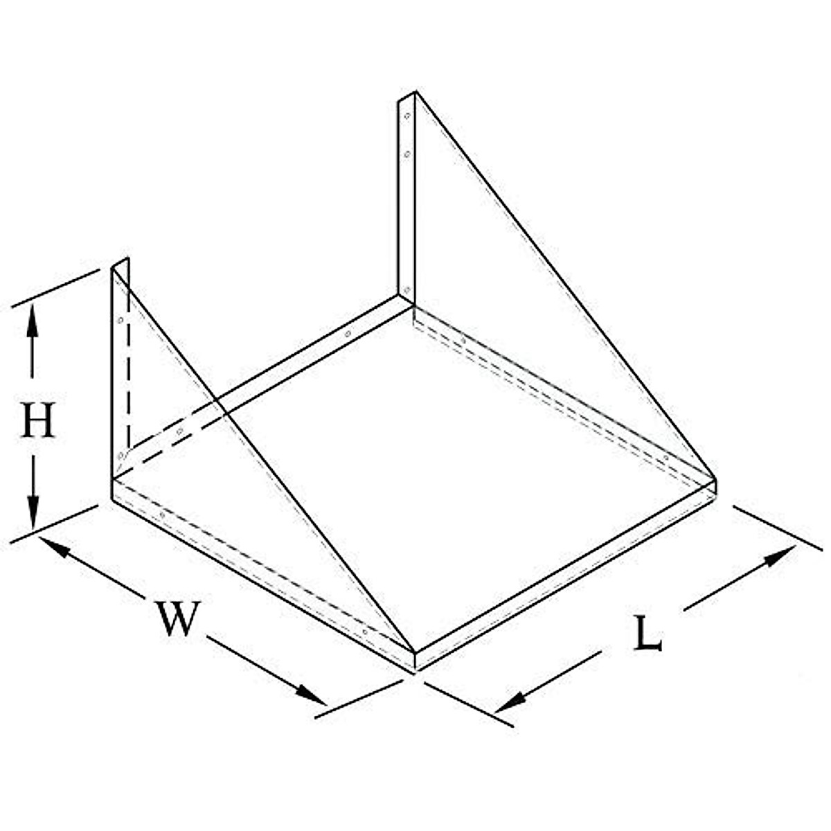 Stainless Steel Microwave & Appliance Wall Shelf | Custom Sizes | Metal Utility Shelving | Heavy Duty | Commercial Grade | Wall Mount | NSF |