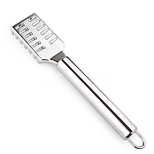 Tuimiyisou Fish Scale Planer Fish Scaler Fish Scale Planer Remover Scraper Sawtooth Extractor Stainless Steel with Firm Grip Kitchen Tool