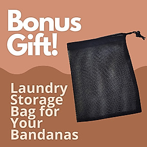 Fidelis Beard Bandana Black (3 Pack XL Size) with Laundry Storage Bag, Beard Bib Bonnet Facial Apron Caps Beard Guard Cover