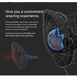 Kinboofi KZ ZS10 Earbuds Headphone, in Ear Monitor Hybrid 4 Balanced Armature and 1 Dynamic Driver Earphone with Detachable 2 Pins Cable for MP3 Player, Android Smart Devices (with Mic, Black)…