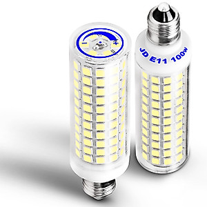 Ziomitus Dimmable JDE11 120V 100W Halogen Candelabra Bulbs Equivalent,T3 T4 Mini Base, 6000K Daylight White 10W 1000 LM E11 for Chandeliers,Candelabra,Ceiling Fan, Cabinet Lighting,2Pack