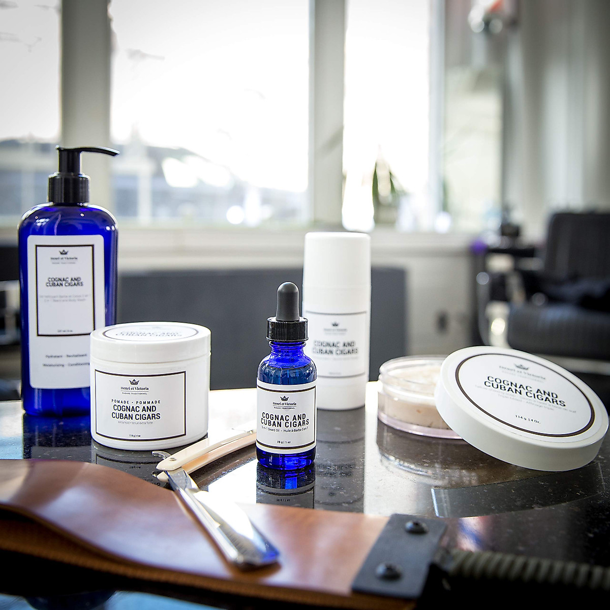 Henri et Victoria Shaving Soap For Men | Cognac and Cuban Cigars Fragrance | Smooth Shave, Lathers Up Nicely, Long-Lasting Scent | Triple Milled Soap, Canadian Made by Skilled Artisan 114 g (4 oz)