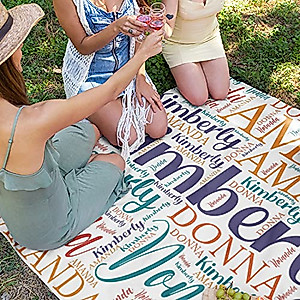 Custom Blanket, Personalized Throw Blankets, 30 x 40 Inches, Gift for Best Friend w/Word Art Names, 8 Colors & Fonts, Baby Receiving Flannel Blanket for Kids, Couples, Adults, Family