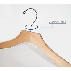 Classic Wood Bridal Dress Hangers - Natural Finish (10-Pack)