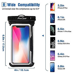 ProCase Universal Waterproof Case Cellphone Dry Bag Pouch Bundle with JOTO Universal Waterproof Pouch Cellphone Case (2 Pack)