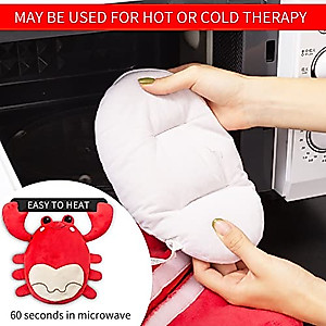 Heating Pads for Cramps,Microwave Heating Pad,Warmies Microwavable Animals,Crab Plush with Removable Lavender Scented Heating Pad,Red Crab