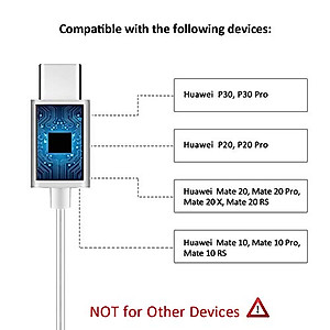 Type C Headphones, USB Type C Earphones Stereo Music Earbuds with Microphone and Volume Control for Huawei P30/Pro, P20/Pro, Mate 20/Pro/X/RS, Mate 10/Pro/RS Phone
