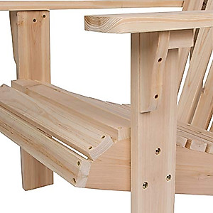 Shine Company 4611N Westport Wooden Adirondack Chair | Outdoor Firepit Chairs | Partially Pre-Assembled Wood Patio Chair – Natural