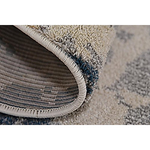 Unique Loom Estrella Collection Modern Abstract Cream Round Rug (8' 0 x 8' 0)