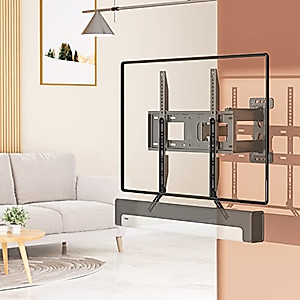WALI Sound Bar Mount Bracket, for Mounting Above or Under TV, with Adjustable 3 Angled Extension Arm, Fits Most 23 to 65 Inch TVs, up to 33 lbs (SBR202)