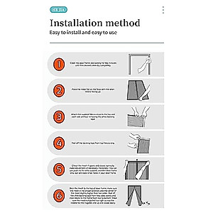 Mesh Door Screen with Magnets Heavy Duty Screen Door mesh Magnetic Screen Door Screen Door Mosquito Door net Magnetic (W x L:95x210cm(37×82inch),Striped Gray)