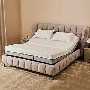 Yehha Queen Size Adjustable Bed Base, Metal Bedframe Base with 3 Sleep Modes, Wireless Remote Control, Head and Foot Lift, Whisper Quiet Durable Motor, Antique Black