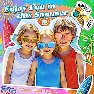 12 Pack Kids Sunglasses Party Favors with UV400 Protection, 12 Colors Neon Sunglasses in Bulk for Boys Girls Birthday, Beach, Graduation, Summer Pool Party Supplies, Goody Bag Stuffers, Classroom Gift