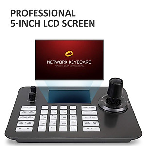 LEFTEK Video Conference PTZ Controller Decoding Series Keyboard with 5 Inch LCD Screen 4D Joystick POE Function Protocol Connection