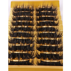 Eyelashes Mink Lashes Fluffy Natural Look Wispy Full Eye Lashes 8D 20 mm Long C Curl Strip Eyelashes Pack 10 Pairs Reusable Fake Eyelashes That Look Like Extensions by GODDVENUS