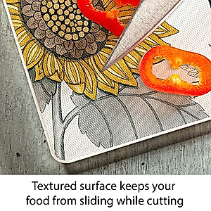 CounterArt Honey Bees 3mm Heat Tolerant Tempered Glass Cutting Board 15” x 12” Manufactured in the USA Dishwasher Safe