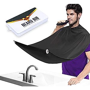 Beard Apron Catcher - Valentine's Day Gift for Man Beard Trimming Bib Non-Stick Beard Catcher Grooming Cape with 3 Suction Cups