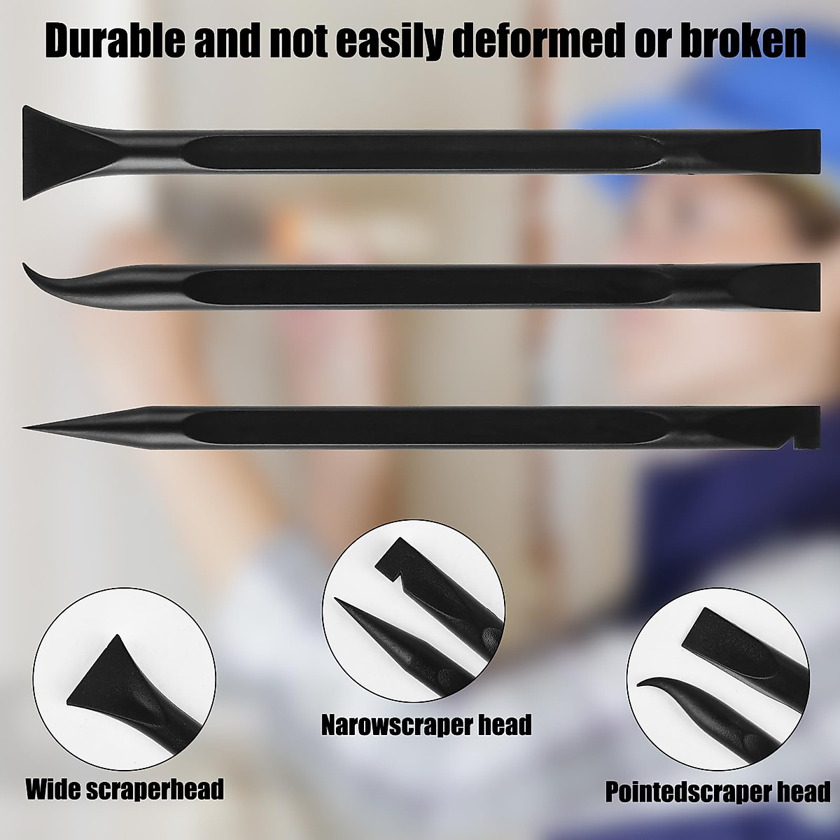12 Pieces Small Plastic Putty Knife Flexible Detail Pen-Shaped Scraper Tool Stiff Multipurpose Spatula Paint Scrapers, for Spackling, Patching, and Painting Tight Spaces or Crevices