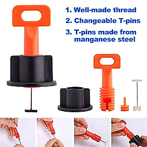 Tile Leveling System Kit with 100pcs Tile Leveler & 2 Special Wrenches & 500pcs 2mm Tile Spacers