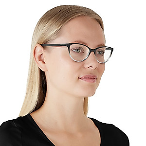 A|X ARMANI EXCHANGE Women's AX3053 Square Prescription Eyeglass Frames, Black/Transparent Smoke/Demo Lens, 53 mm