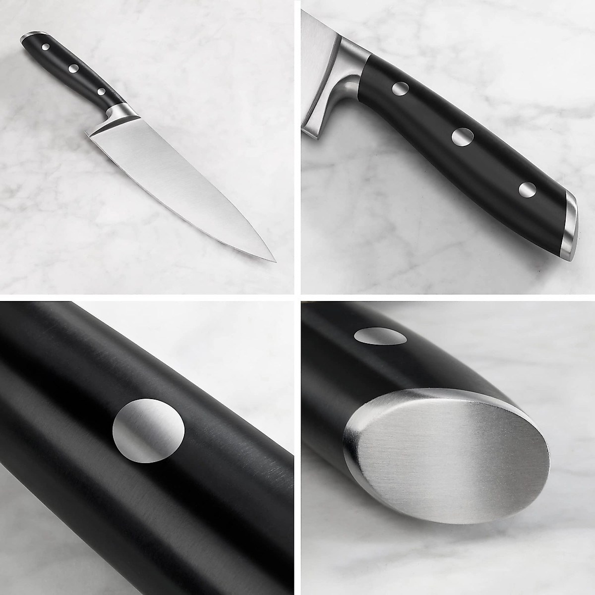 Cangshan ALPS Series 502735 German Steel Forged 8-inch Chef's Knife with Sheath, Black