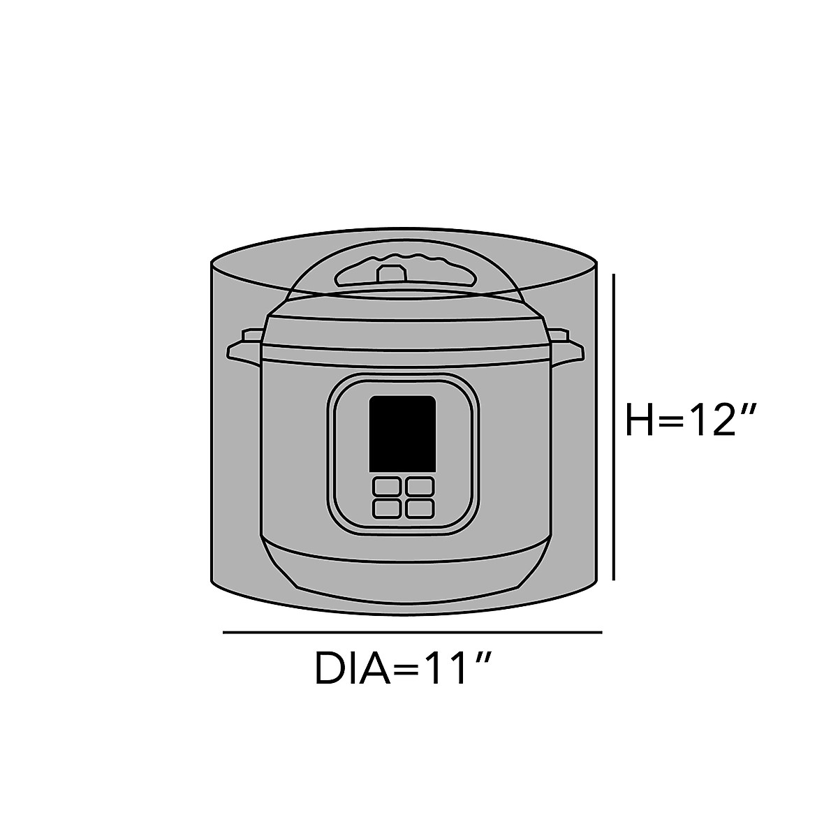 Covermates Keepsakes – Pressure Cooker Cover – Dust Protection - Stain Resistant - Washable – Appliance Cover-Black