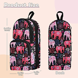 Elephants Pencil Case Big Capacity Pencil Pouch for Girls Boys Large Storage Pen Case for Middle High School College Office Student Women Adult Teen