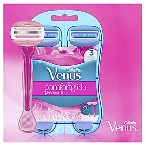 Gillette Venus ComfortGlide White Tea Scented Women's Disposable Razor, 2 Count
