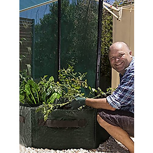 2 Pack 27 Gallon PE Fabric Raised Garden Planter Bed- Sturdy 6 Divided Grids Raised Vegetable Grow Bags with Handles & Drainage Holes Durable Hexagon Potato Tomato Planting Grow Pot for Plants Flower