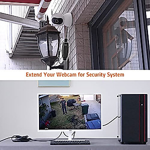 Alxum USB 3.0 Extension Cable 50FT, Active USB Extension Cable Male to Female Long 15Meter, USB 3.0 Extender Cord with 2 Signal Boosters for Printer, Webcam, Xbox, Keyboard, with 5V2A Power Adapter