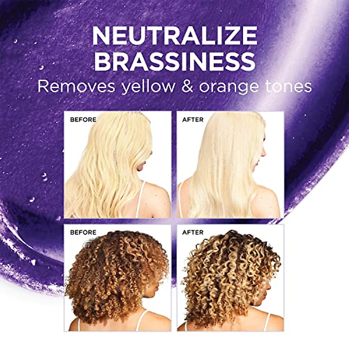 L'Oreal Paris EverPure Ultra Pigmented Anti Brass Purple Rinse-Out Mask for Bleached, Blonde or Highlighted Hair, 3 Ounce