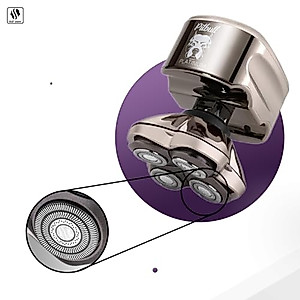 Skull Shaver Pitbull Platinum Pro:Head Shaver for Men - Bald Head Shavers with Wet/Dry Technology, Ergonomic Design, Travel Lock, and Accessories. Perfect Grooming Kit.