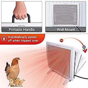Clawsable Large Dog House Heater with Thermostat, Graphene Pet Heater for Dog, Warm Enough for Multi-Dogs, Pet Warmer w/ 2 Heating Mode (400/800W), Electric Heater Warmer for Chicken Coop Dog Cat Cage