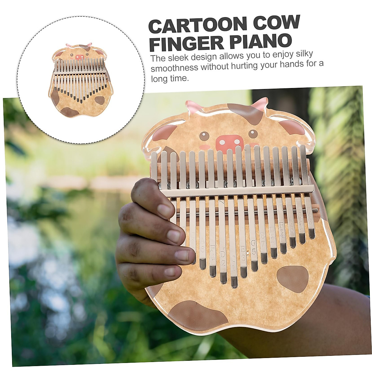 EXCEART 1pc Finger Piano Childs Piano 17 Keys Thumb Clear Thumb Piano Hand Bells Chimes Knock Thumb Pianos Marimbas Instrument African Kalimba Kids Piano Acrylic Percussion Stainless Steel