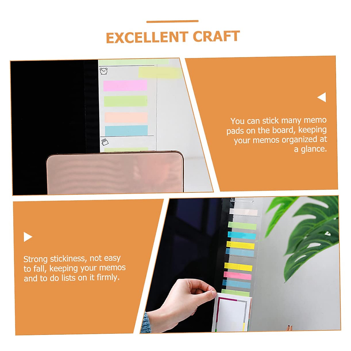 Tofficu Screen Side Memo Board for Computer Monitor Sticky Memo Holder Monitor Memo Pad Office Organizers Memo Boards Strong Adhesive