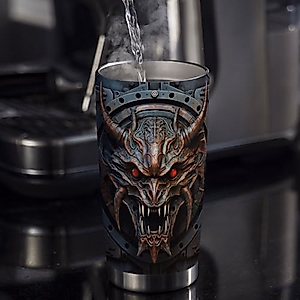 64HYDRO 20oz Steampunk Mechanical Engineer Clockwork Dragon Tumbler, Gaming, Gamer Gifts for Dragon Lovers, Stainless Steel Double Wall Vacuum Insulated Coffee Mug, Travel Cup with Lid