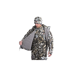 Sitka Men's Quiet Gore-Tex Windstopper Insulated Hunting Fanatic Jacket, Optifade Elevated II, L