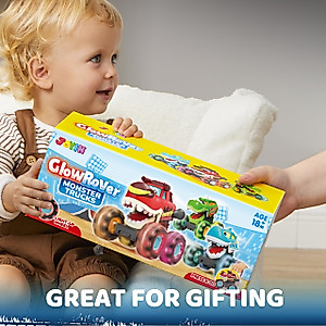 JOYIN 3 Pack Monster Truck Toy - Motion Activated Light-Up Cars for Toddlers - Monster Treads Lightning Wheels - Baby Toy Present - Press & Go Cars for Boys Girls Birthday Gifts Easter Basket Stuffer