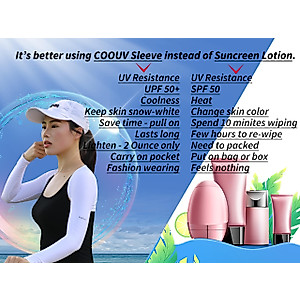 COOUV Summer Ice Silk Cooler UV-Resist UPF50+ Athletic Shawl Arm Sleeves Golf Sports Shrug Sun Protection Stretchy, Black, Medium