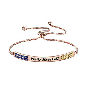 CHOORO Sigma Gamma Rho Sorority Pretty Since 1922 Zircon Bracelet Sorority Paraphernalia Gift Greek Sorority Gift For Soror Sister (Pretty Since 1922-RG)