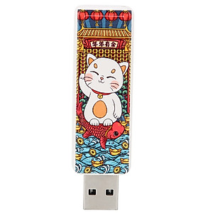 USB Flash Drive, Lucky Cat Pattern Hot Swap U Disk, Portable USB2.0 Memory Stick Mini Thumb Drive compatible for IBM PC, for OS X Pc or Laptop, plug and play(32GB)